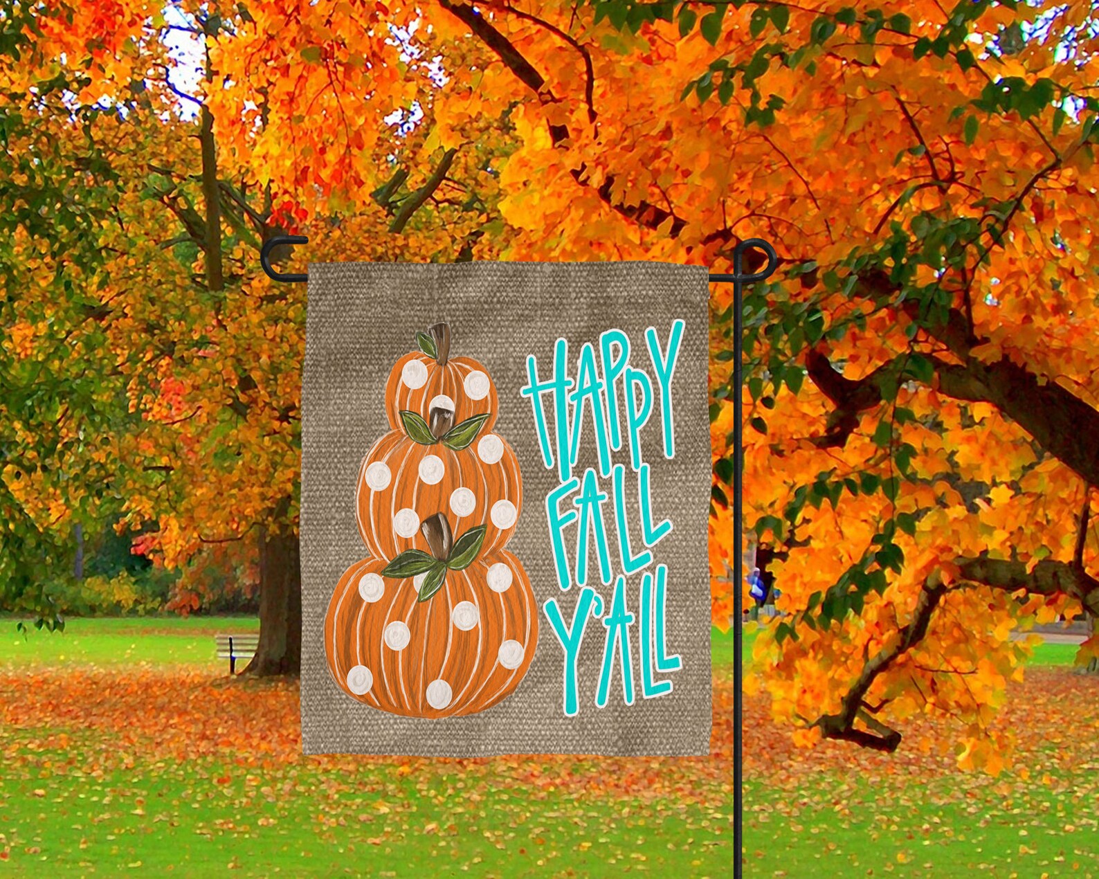 Fall Garden Flags Happy Fall Pumpkin Flag Fall Flags - Etsy