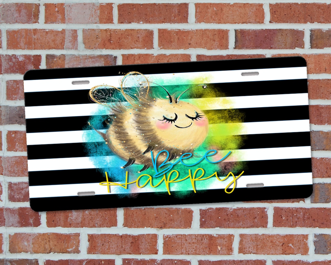 Bumble Bee Stripe License Plate, Bee Car Coasters,bee Car Coasters and ...