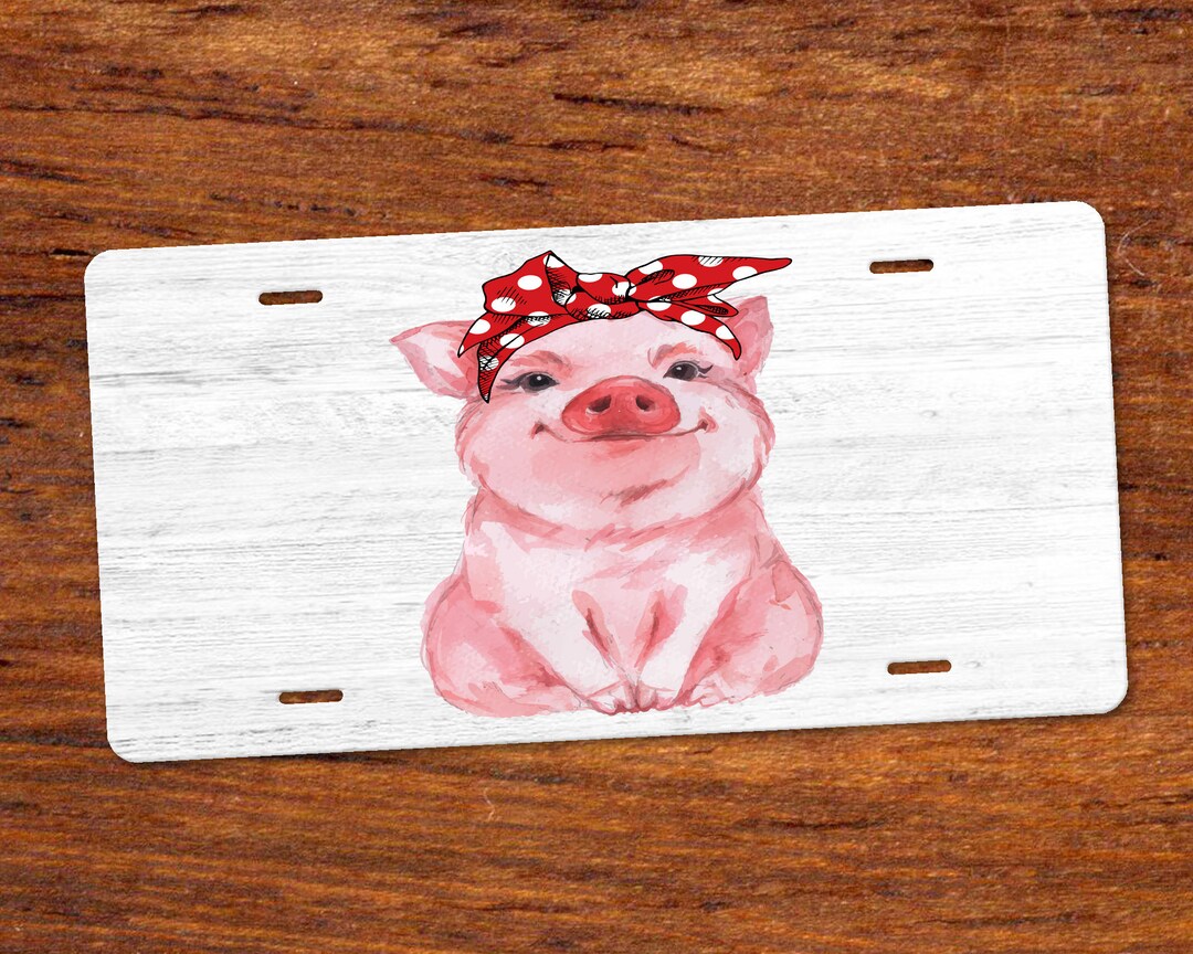 Piggy License Plate, Leopard Pig, Pig License Plate, Pig Plate, Piggy ...