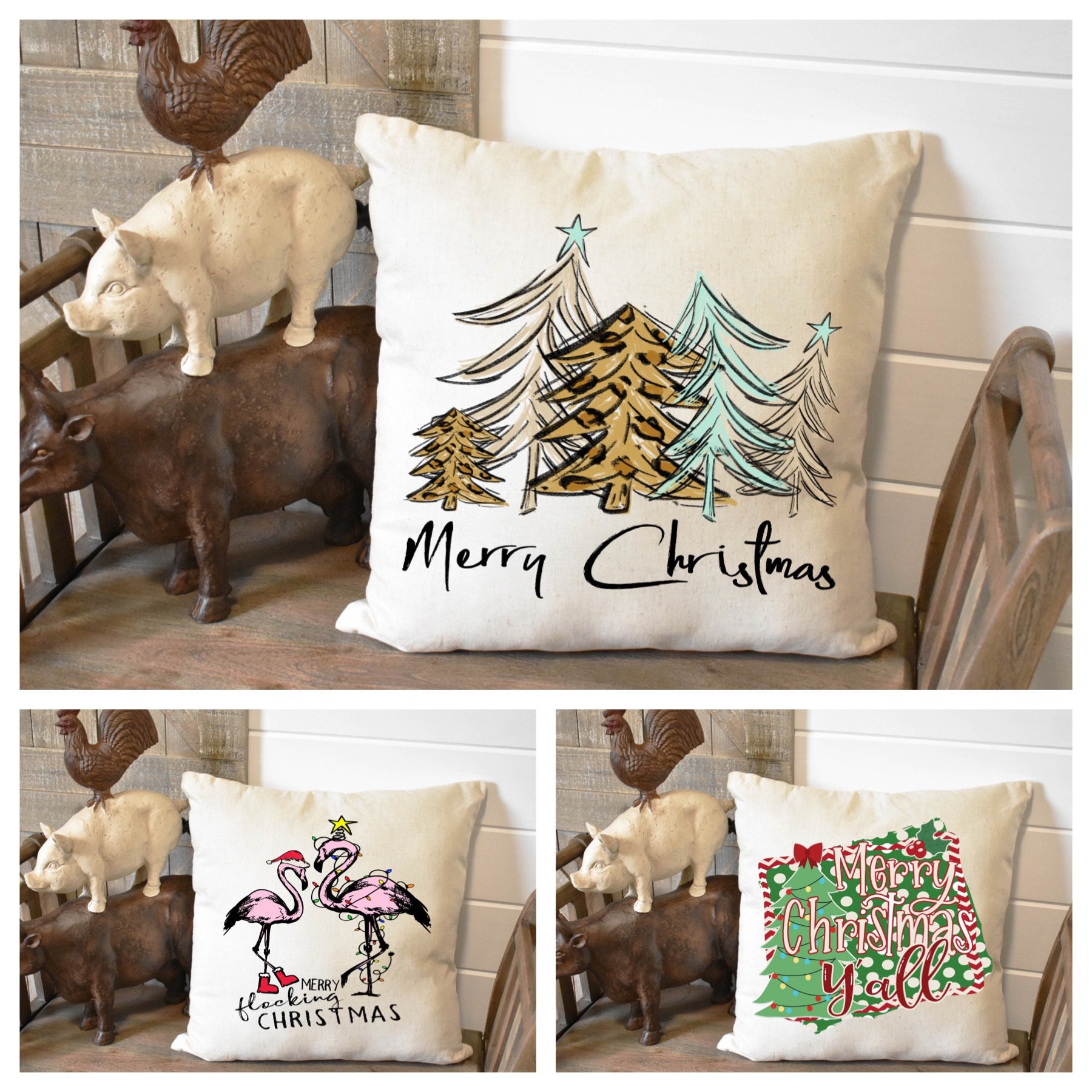 Christmas Christmas Throw Pillows Pillow Case Only NO Inserts fall Decor Pool Decor Couch Pillows Etsy