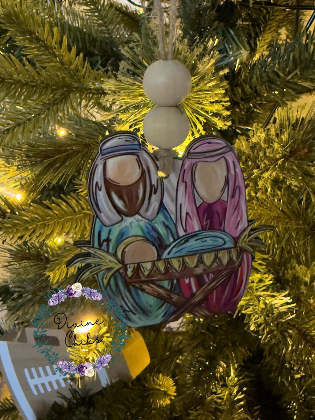 Manger Scene Christmas Ornament: Lightweight MDF Nativity Sketch - Etsy