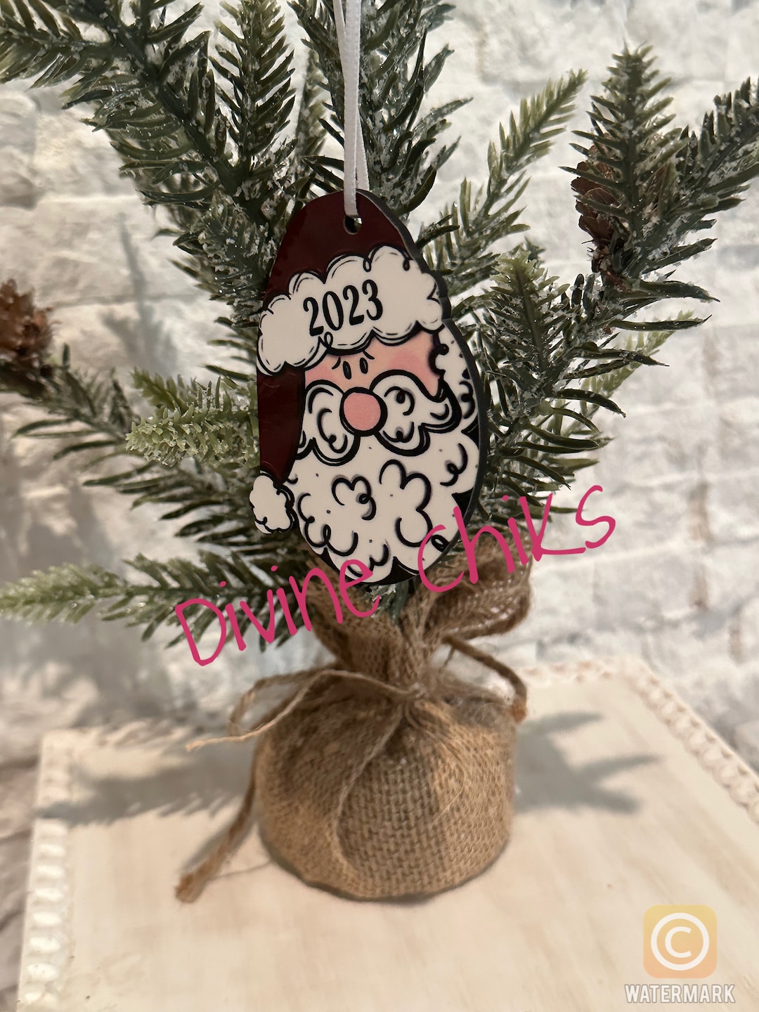 Santa Christmas Ornament, Santa Ornaments, Christmas Ornament ...