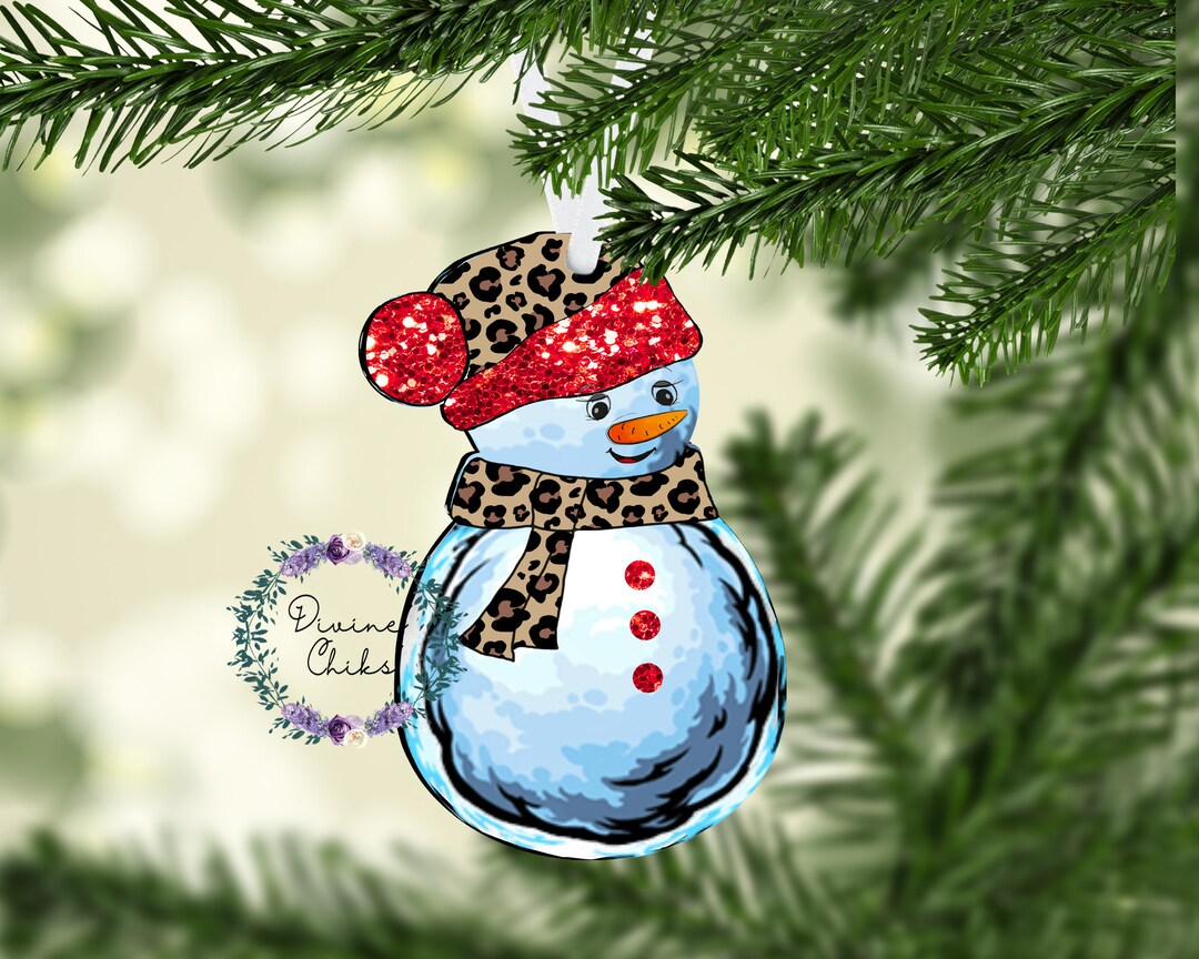 Cheetah Leopard Snowman Christmas Ornament, Christmas Decorations ...