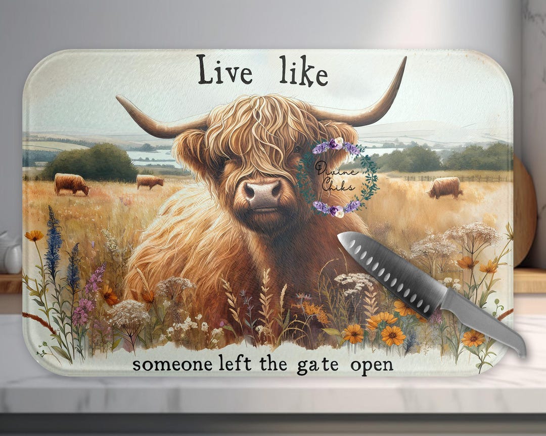 Highland Cow Kitchen Cutting Board, Cow Kitchen Board, Cutting Boards ...