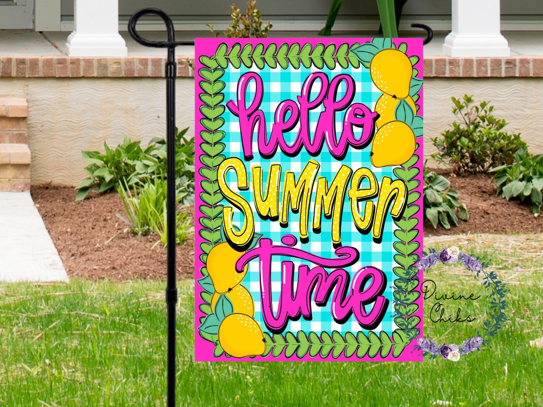 Lemon Summer Garden Flag, Garden Flag, Holiday Flag, Watercolor Fruit ...