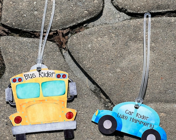 School Backpack Tags, Bus Rider Key Chain, Car Rider Key Chain, Walker ...