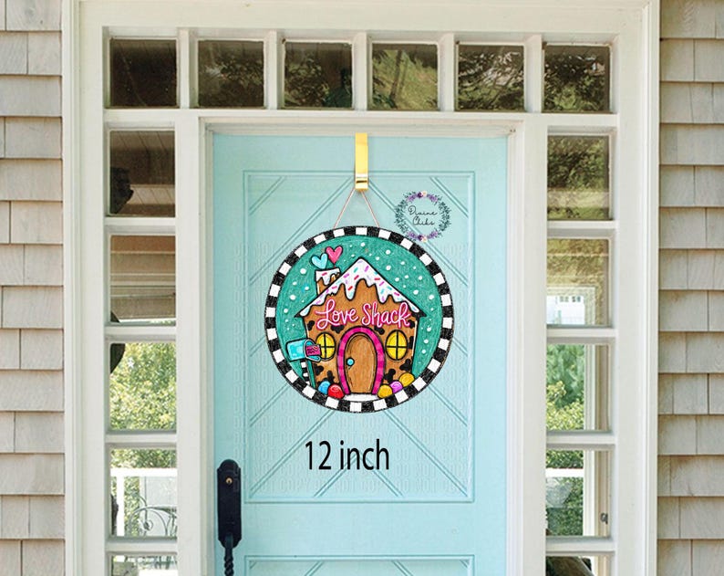 Valentine's Day Love Shack Door Hanger: 12" Round - Etsy