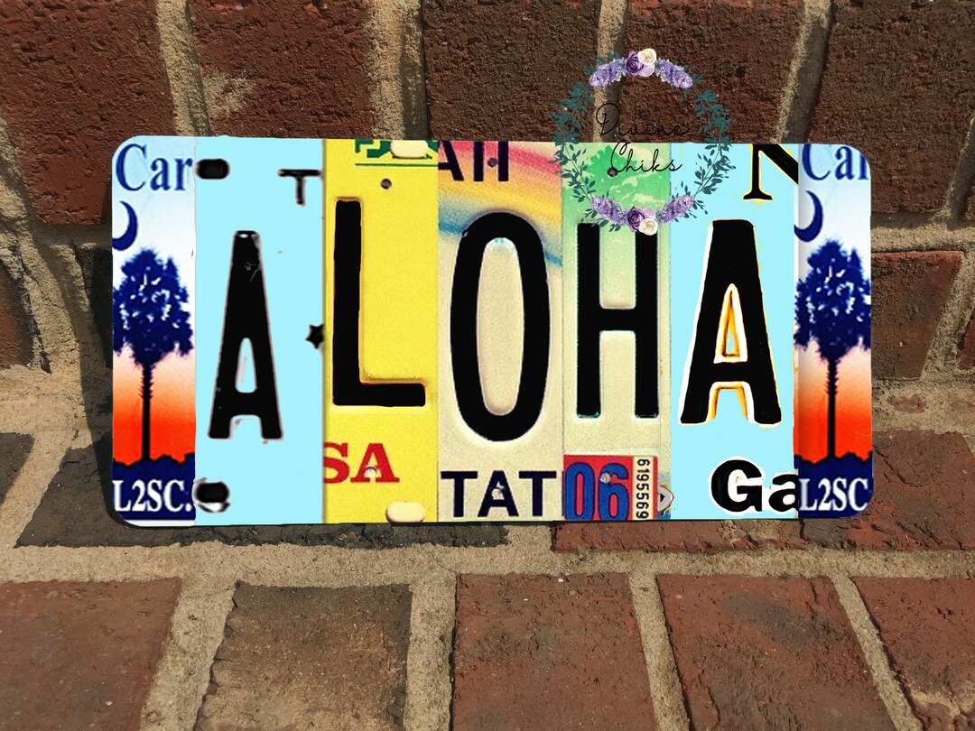 Aloha Beach Aluminum License Plate: Mixed License Plates Design - Etsy