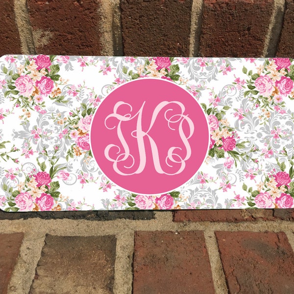 Floral License Plate - Etsy