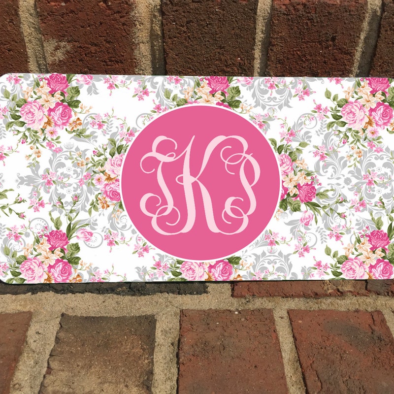 Floral License Plate - Etsy