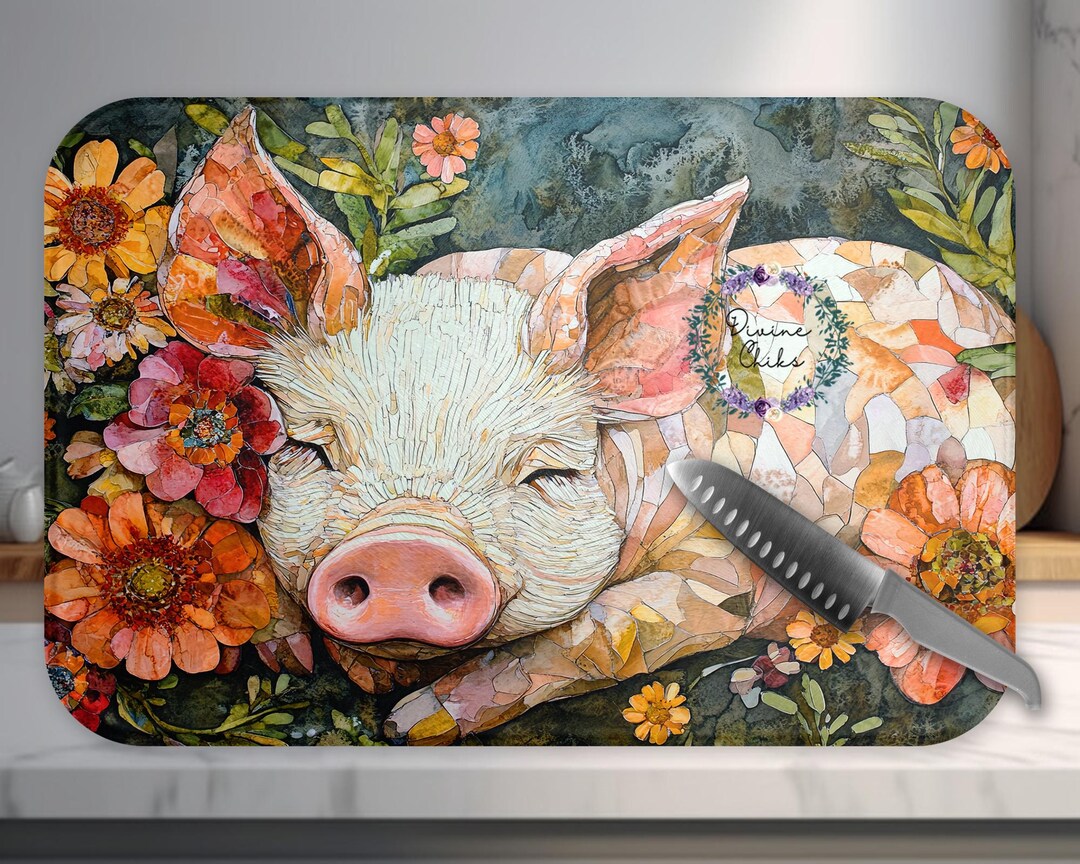Pig Kitchen Cutting Board, Pig Kitchen Board, Cutting Boards, Pig, Pig ...