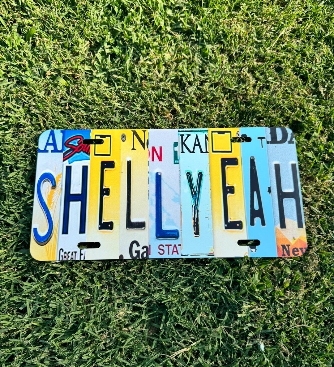 Shell Beach License Plate, Beach Mixed License Plates, Realistic ...