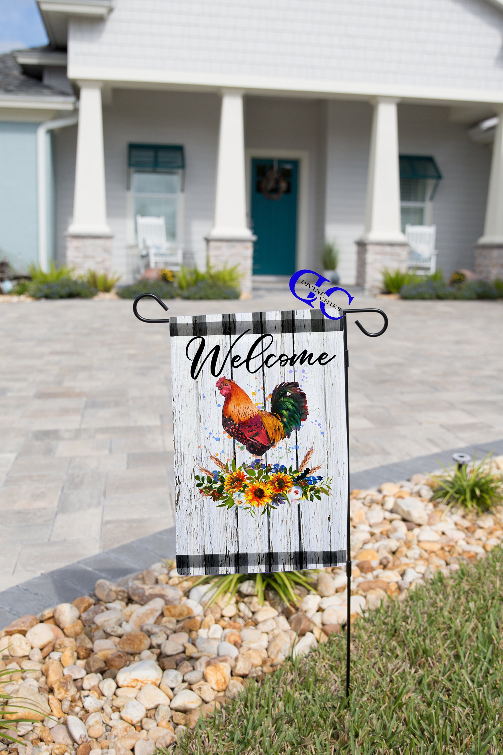 Rooster Garden flags chicken garden flags farm flags animal | Etsy