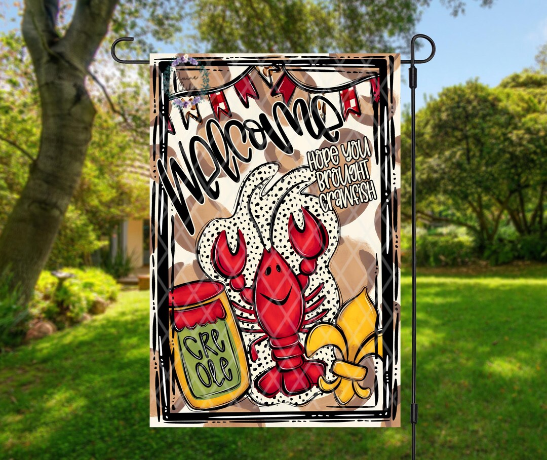 Mardi Gras Flag, Hope You Brough Crawfish Flags, Mardi Gras Garden ...