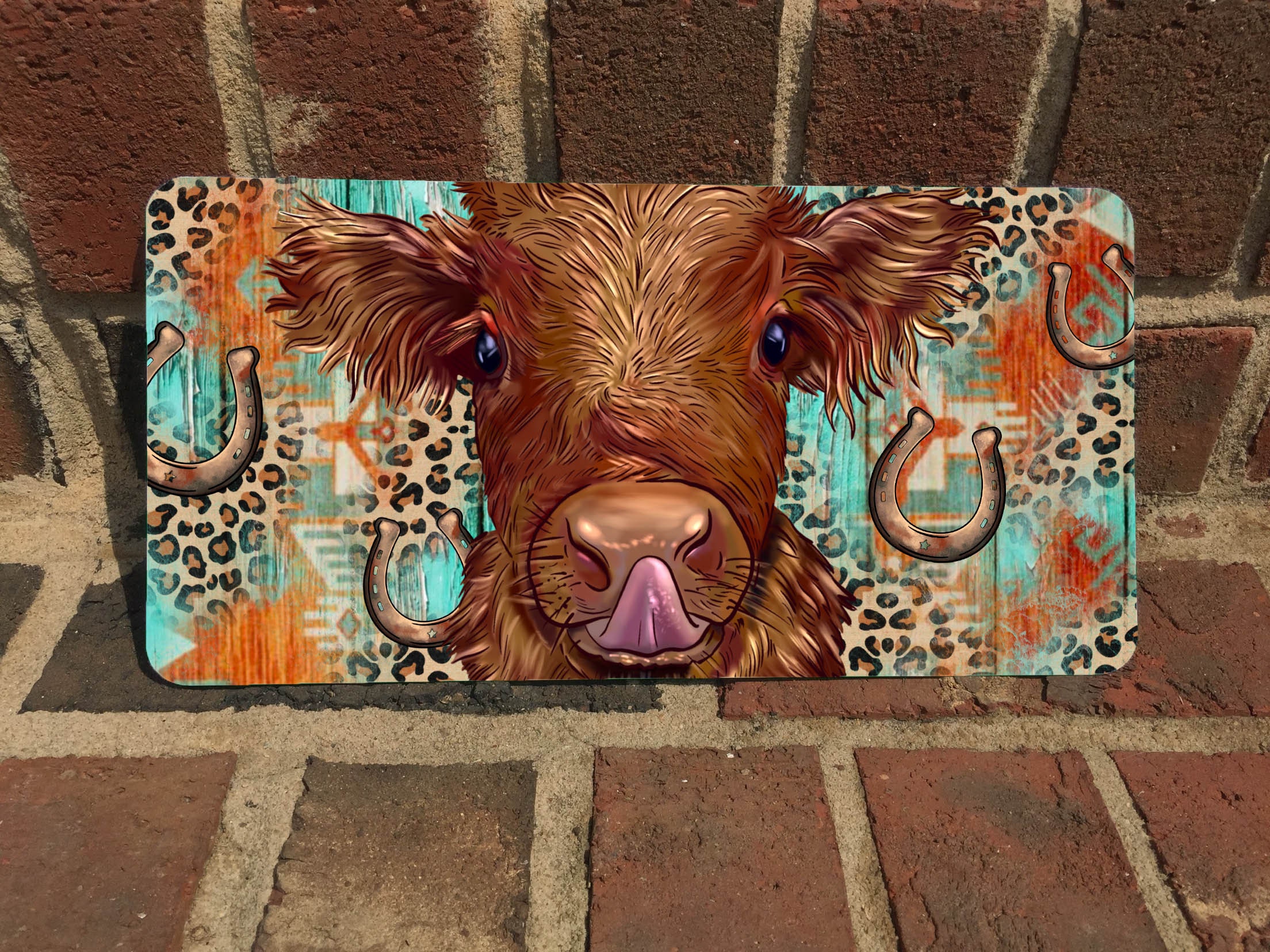Cow License Plate, Boho License Plate, License Plate, Cow Boho ...