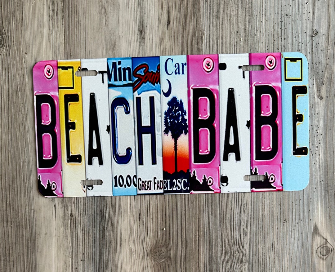 Beach Babe Aluminum License Plate: Mixed License Plates Design - Etsy