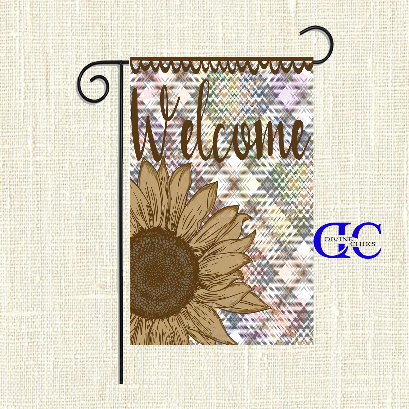 Welcome Sunflower garden flag sunflower flags sunflower | Etsy