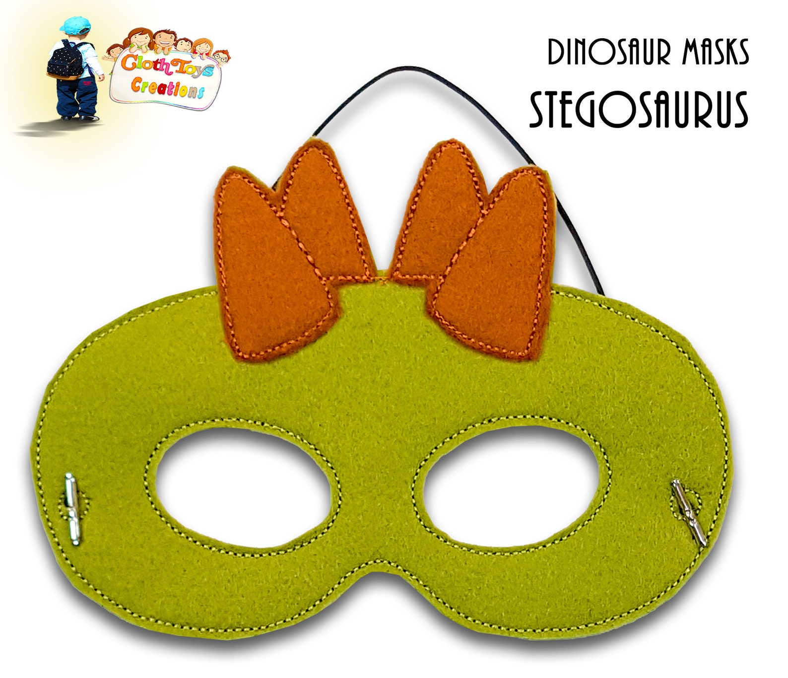 Felt Dinosaur Dress up Masks, T-rex , Children's Masks, Pretend Play ...