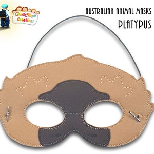 Children's Dress up Mask, Embroidered Felt Mask, Australian Animal Mask ...