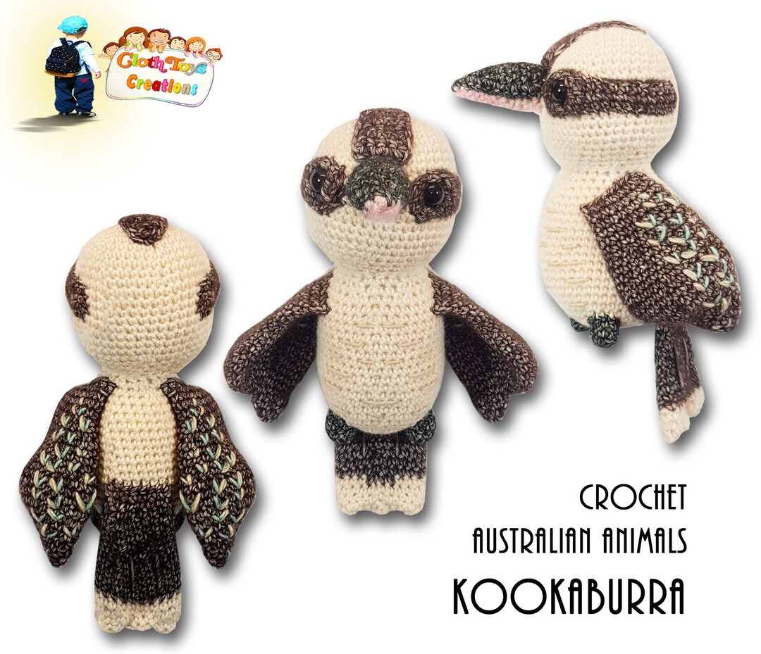 Crocheted Kookaburra , Kookaburra Handmade Toy, Amigurumi Kookaburra ...