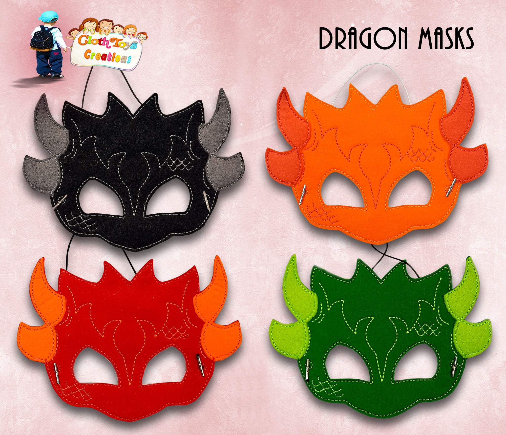 Child's Dress up Masks Dragons Masks Role Play Costume - Etsy Australia