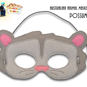 Children's Dress up Mask, Embroidered Felt Mask, Australian Animal Mask ...