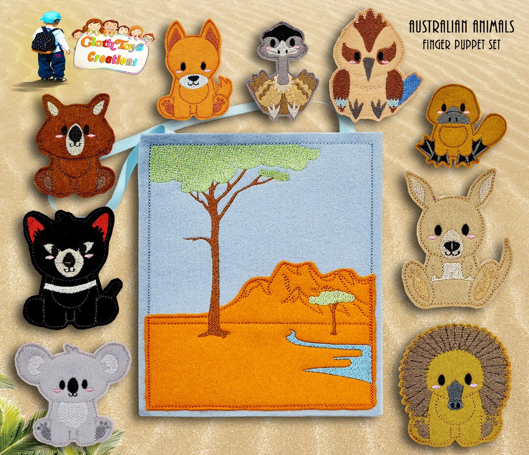 Australian Animal Finger Puppet Play Set, Toddler Toy, Interactive Play ...