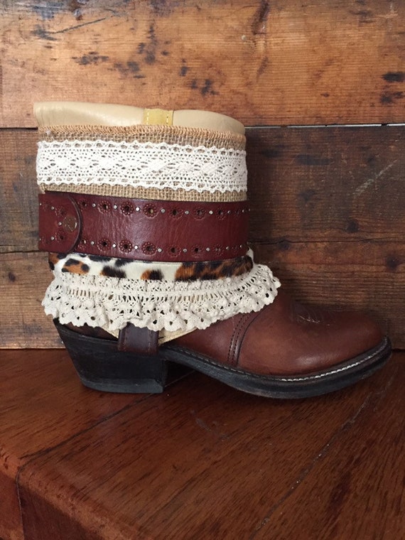 Double H upcycled western cowboy boots women’s size 6 - Gem