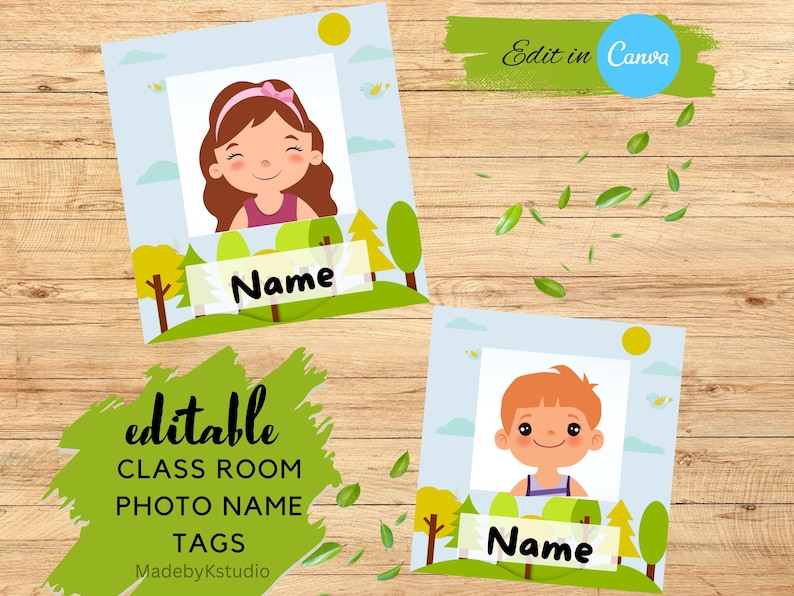 Editable Nature Greenery Classroom Cubby Photo Name Tags | Classroom ...