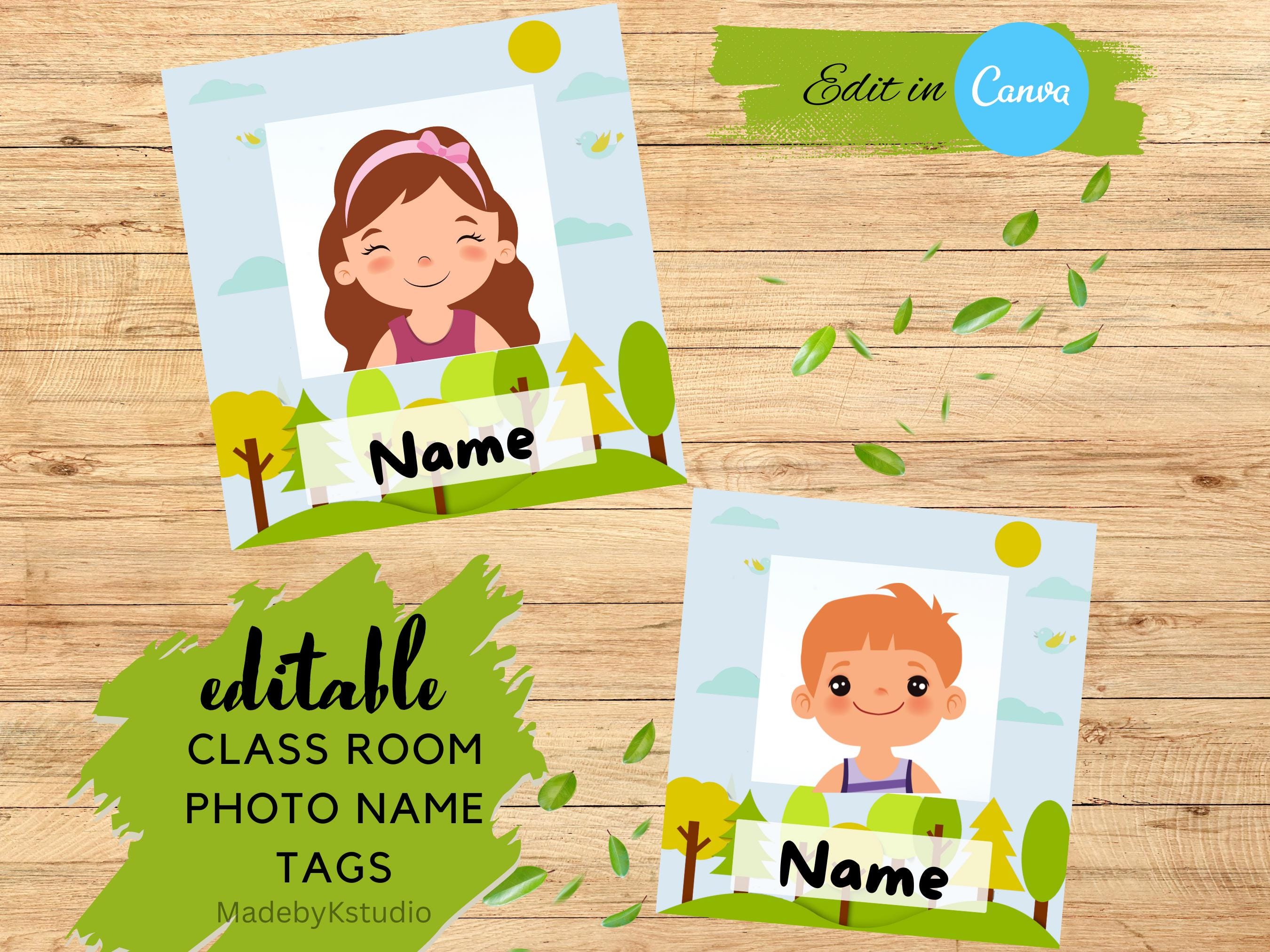 Editable Nature Greenery Classroom Cubby Photo Name Tags | Classroom ...