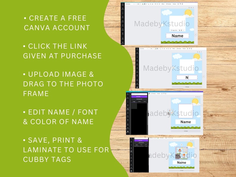 Editable Nature Greenery Classroom Cubby Photo Name Tags | Classroom ...