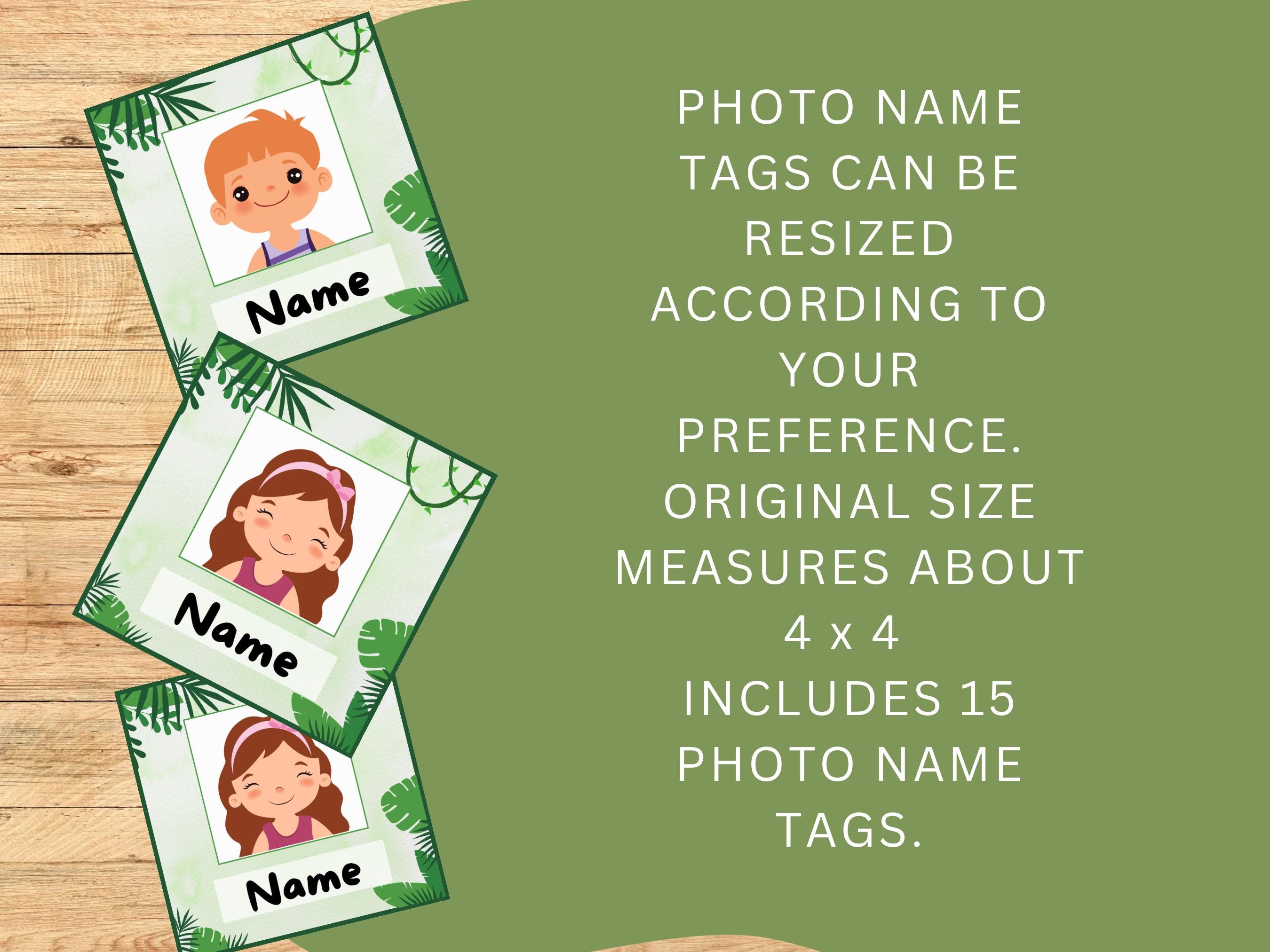 Editable Monstera Jungle Leaves Classroom Cubby Photo Name Tags ...