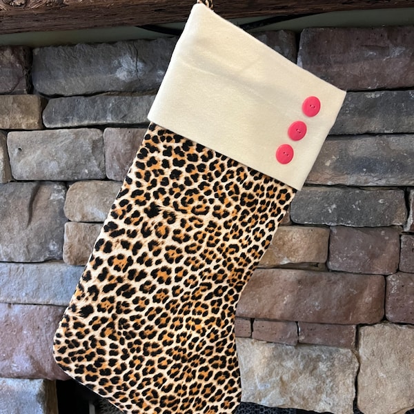 Christmas Stocking Leopard Print - Etsy