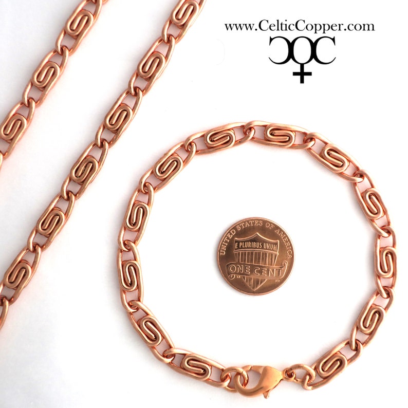 Copper Jewelry Set of Celtic Scroll Chains SET66 5 Mm Solid - Etsy