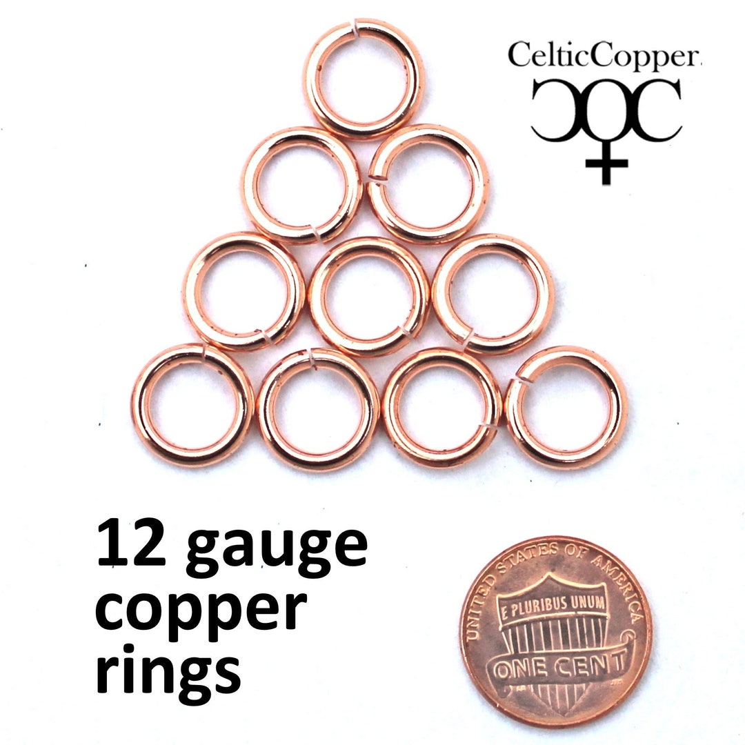 Heavy Duty 12 Gauge Copper Jump Rings Jsr12x Solid Copper Jewelry ...