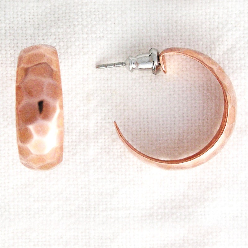 Copper Hoop Earrings - Etsy