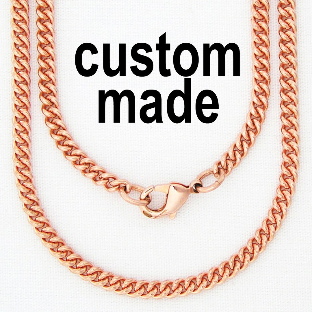 Custom Necklace Chain Copper Cuban Curb Chain Necklace NC71 Fine 3mm ...