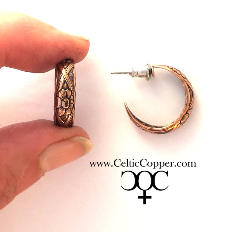 Copper Hoop Earrings - Etsy