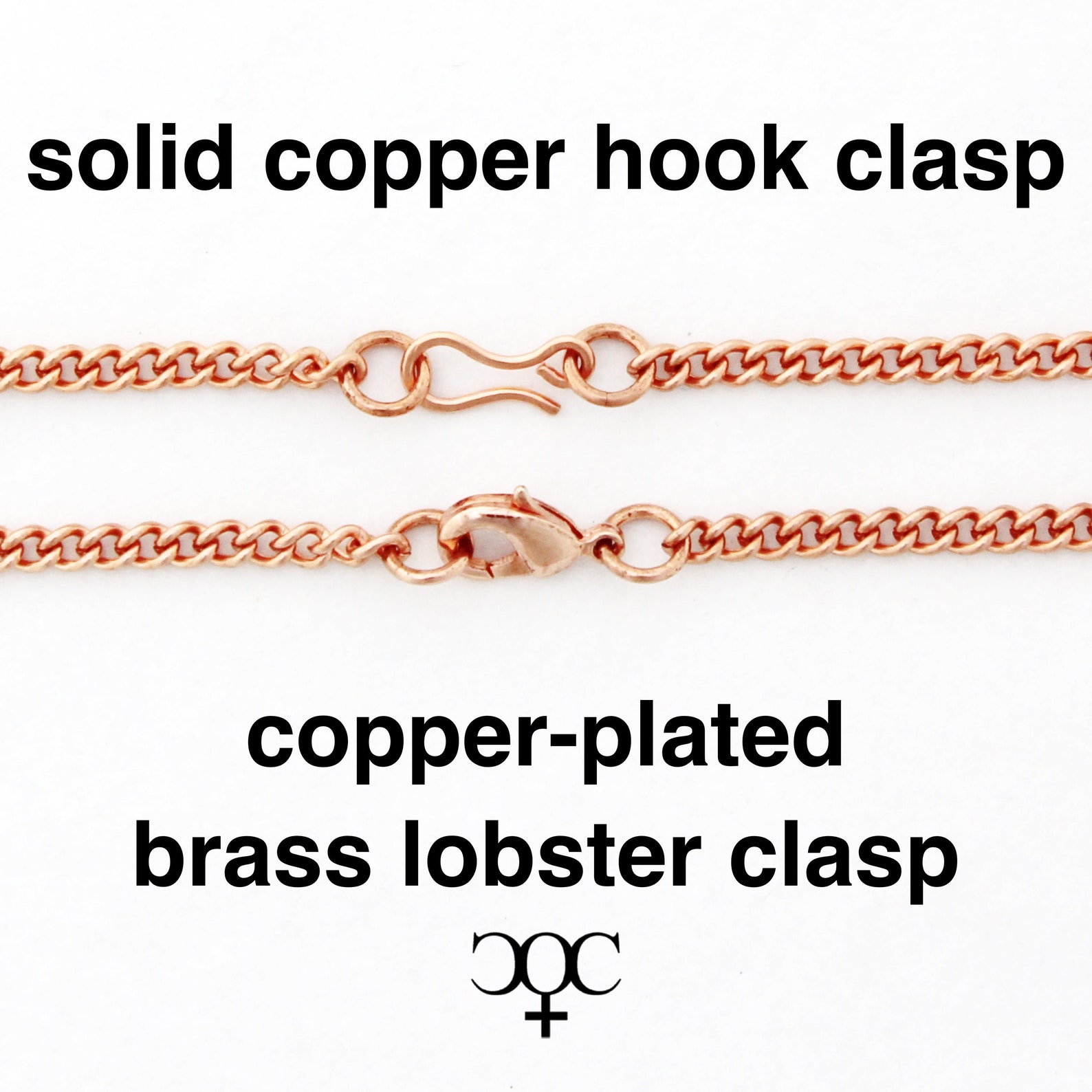 Solid Copper Cuban Curb Chain Necklace 18 Inches NC71 Fine 3mm Copper ...
