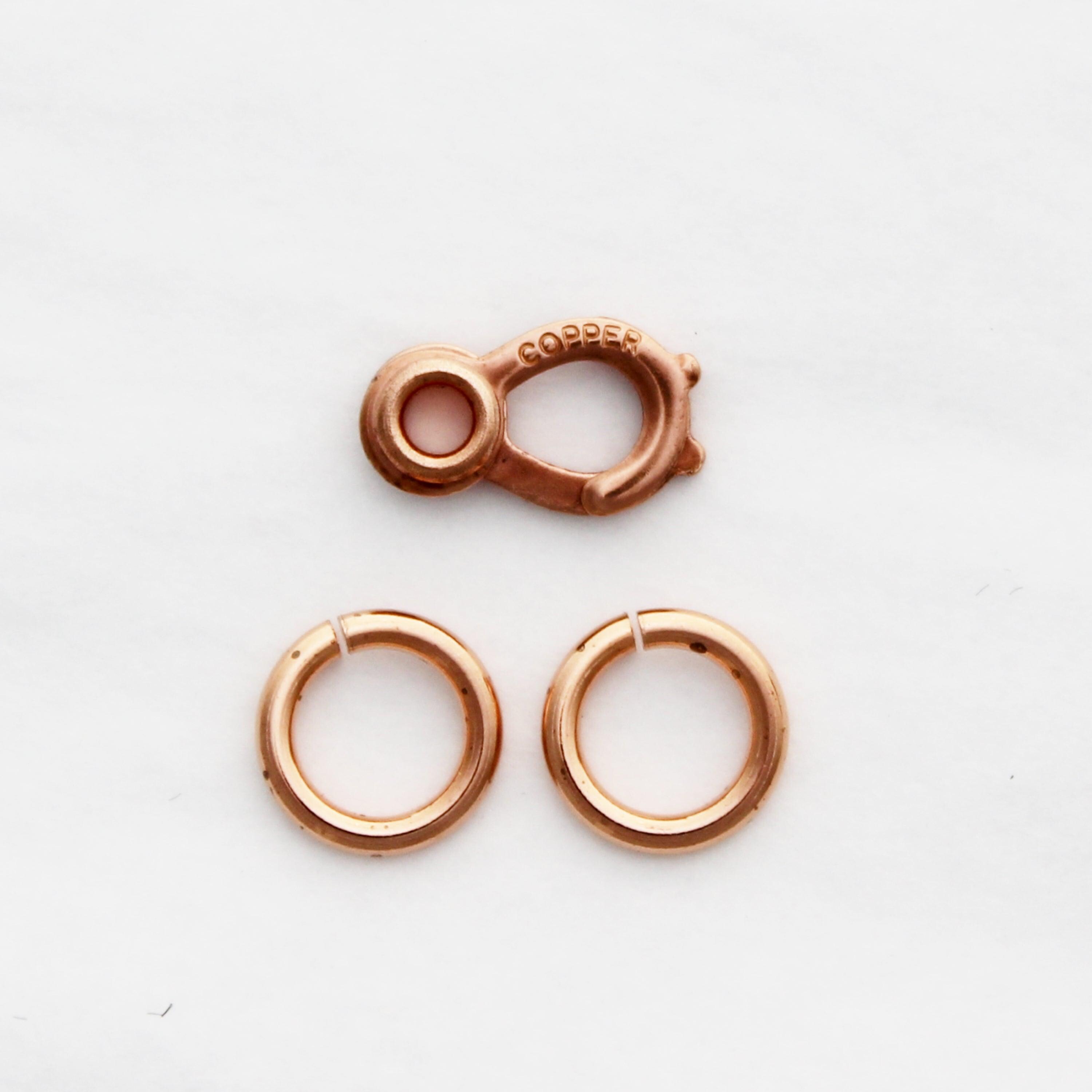 5 Copper Jewelry Repair Kits 15-piece Set Clasp and Rings 16x10mm Solid ...