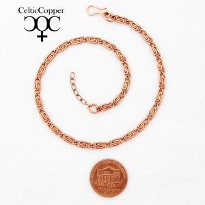 Solid Copper Anklet Set Celtic Scroll Chain Anklets AC61S Adjustable ...