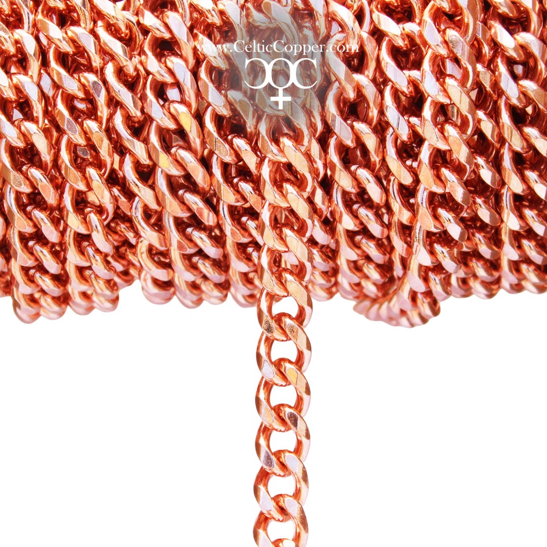 Bulk Copper Curb Chain 10mm Heavy Copper Chain by the Foot FC76 Copper ...