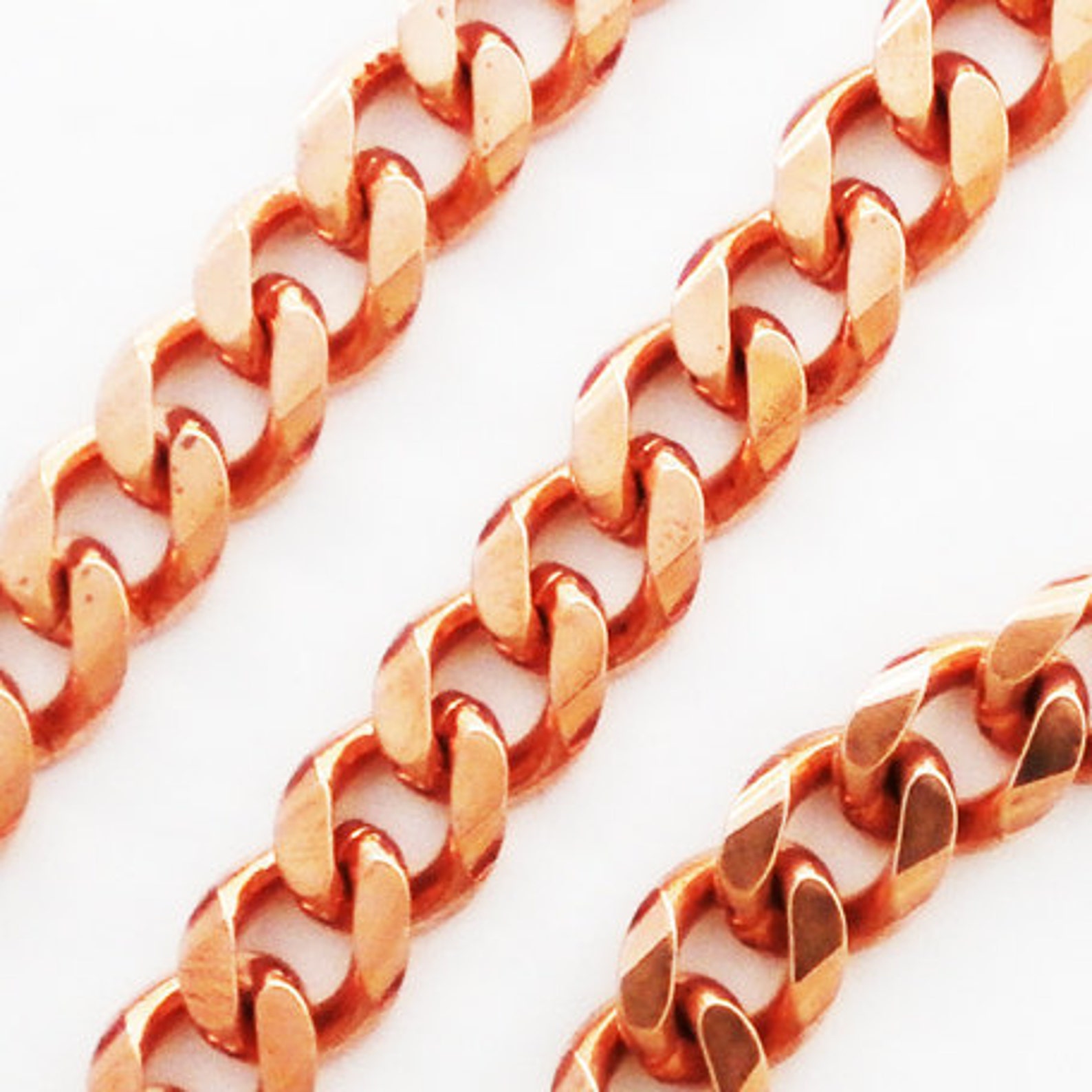 Solid Copper Necklace Chain Heavy Cuban Curb Chain Necklace NC76 Rugged ...