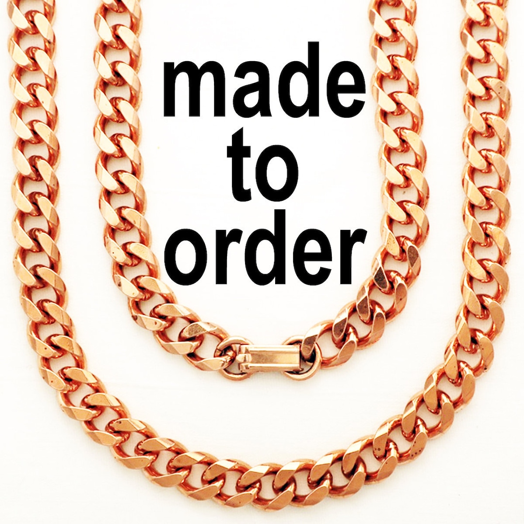 Custom Necklace Chain Cuban Curb Chain Necklace NC76M Heavy 10mm Copper ...