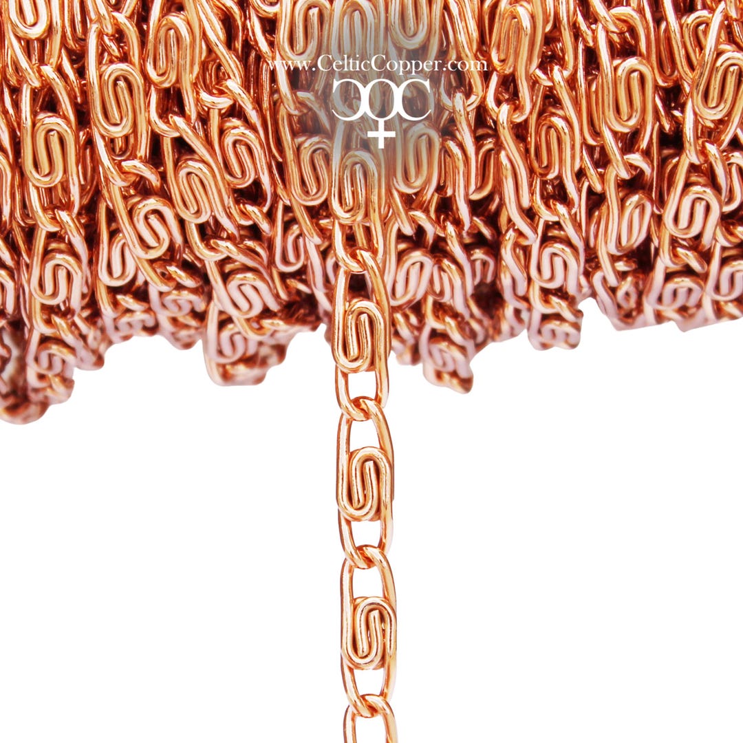 Solid Copper Bulk Chain Unfinished 5mm Celtic Copper Scroll Chain FC66 ...