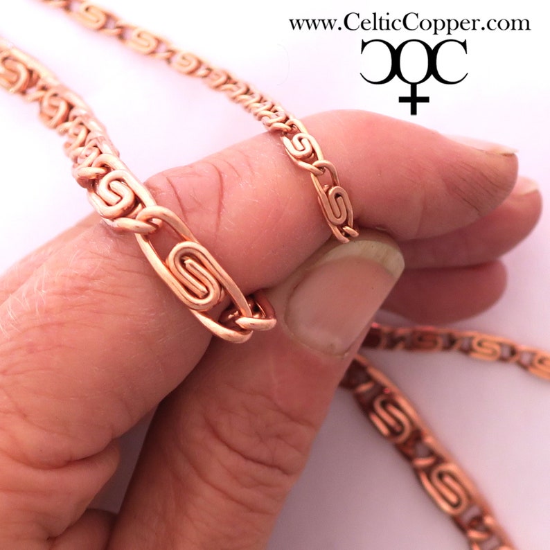 Copper Jewelry Set of Celtic Scroll Chains SET66 5 Mm Solid - Etsy