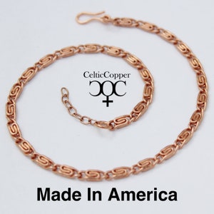 Solid Copper Anklet Set Celtic Scroll Chain Anklets AC61S Adjustable ...