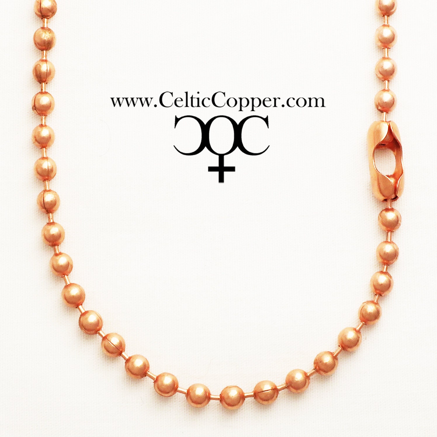Solid Copper Necklace Chain Copper Bead Chain Necklace NC48 Medium 4 ...