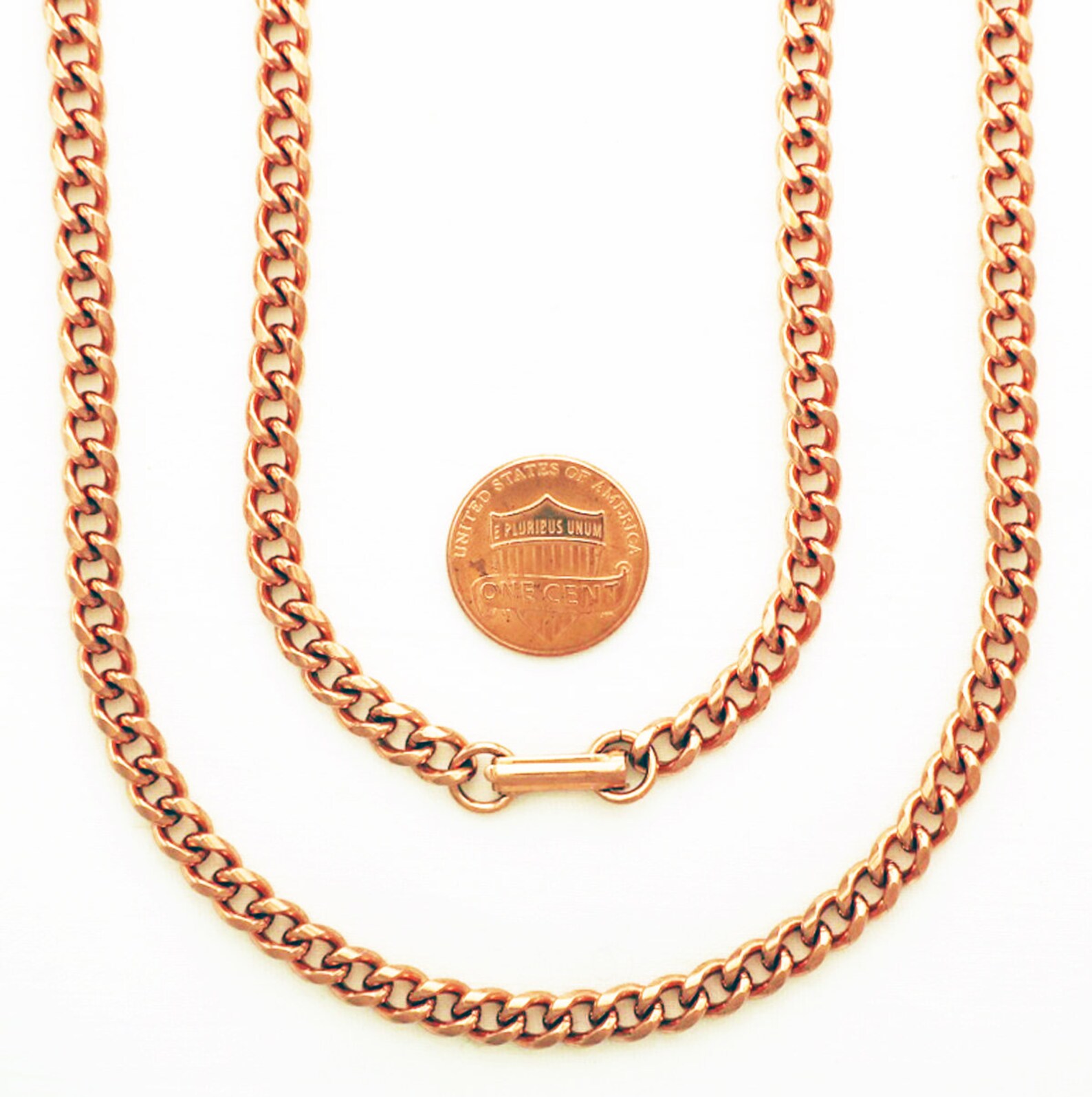 Custom Necklace Chain Copper Cuban Curb Chain Necklace NCC72 Medium 5mm ...