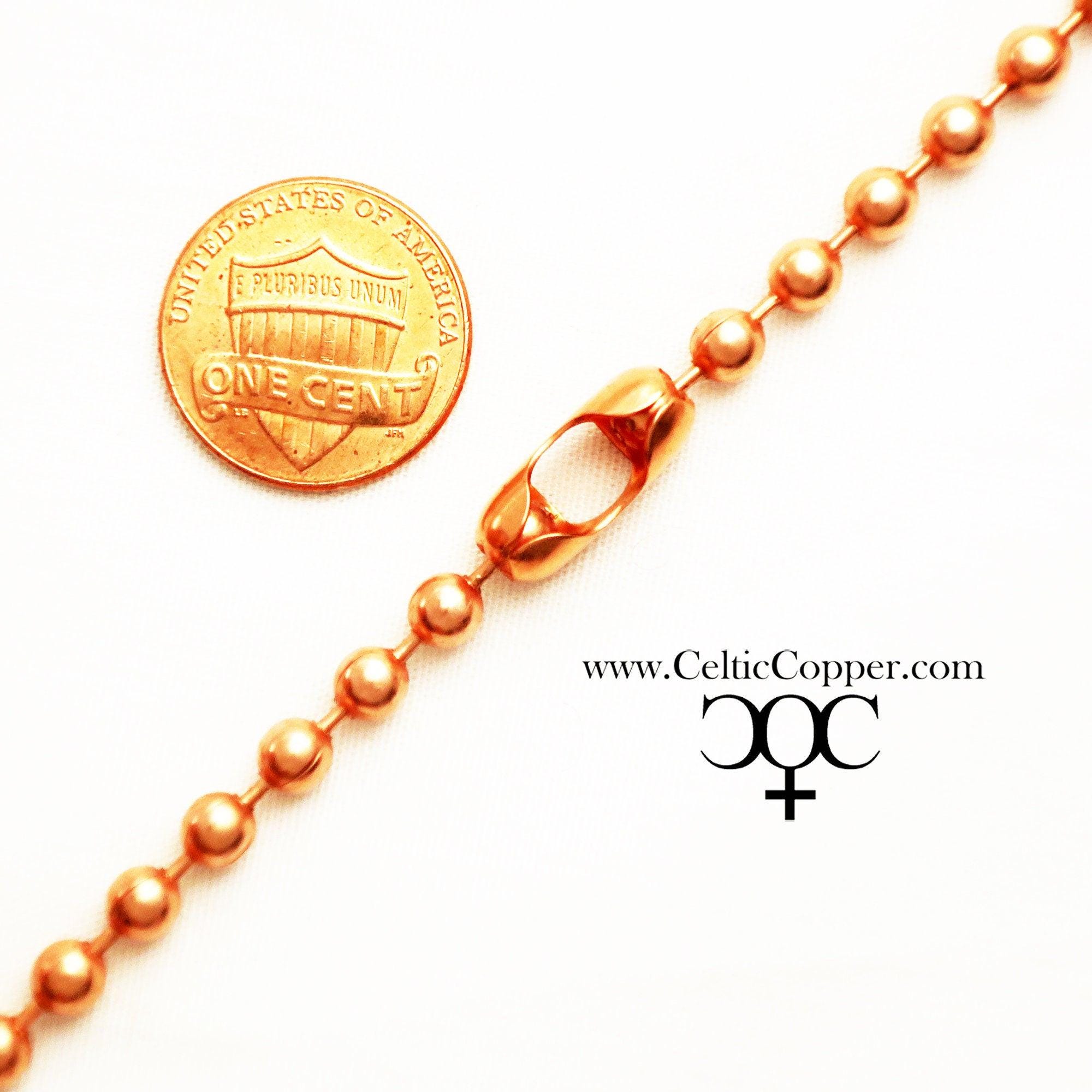 Copper Bead Chain by the Foot FCB48 Unfinished Bulk Bead Chain Solid ...